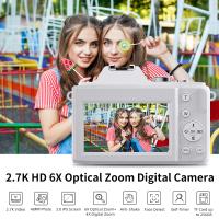 China Newest HD 2.7K 6X Optical Zoom Digital Camera DSLR Camera 3.0'' IPS Screen Anti-Shake Retro Vintage Camera for Photography for sale