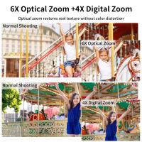 China Newest HD 2.7K 6X Optical Zoom Digital Camera DSLR Camera 3.0'' IPS Screen Anti-Shake Retro Vintage Camera for Photography for sale