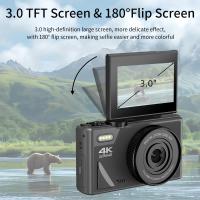 China Hot Sale HD 4K 64MP Digital Retro Camera 3.0 TFT Flip Screen 18X Digital Zoom with Wifi Photo+Video Recording Vlog Camera for sale