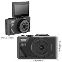 China Hot Sale HD 4K 64MP Digital Retro Camera 3.0 TFT Flip Screen 18X Digital Zoom with Wifi Photo+Video Recording Vlog Camera for sale