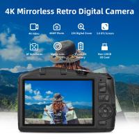 China Newest Dslr 4K 48MP Mirrorless Retro Digital Camera 16X Digital Zoom 3.0 IPS Screen Video Recorder Vlogging Camera for Student for sale