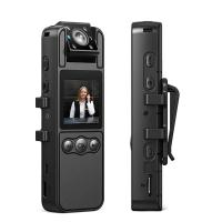 China Mini Portable HD 1296P Body Worn Camera 180 Degree Lens Rotation IR Night Vision Video and Audio Recorder Camera for Security for sale