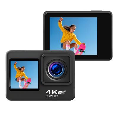 China Newest HD 4K 20MP Dual Screen Sport Action Camera Motorcycle Bike Helmet Riding Camera 30M Waterproof Sport Camera with WIFI for sale