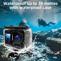 China Newest HD 4K 20MP Dual Screen Sport Action Camera Motorcycle Bike Helmet Riding Camera 30M Waterproof Sport Camera with WIFI for sale
