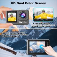 China 6K Sport Action Camera 30M Waterproof 2.0+1.3'' Dual LCD Screen 4X Zoom with Wifi Connection EIS Anti-shake Outdoor Camera for sale