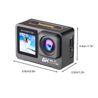 China 6K Sport Action Camera 30M Waterproof 2.0+1.3'' Dual LCD Screen 4X Zoom with Wifi Connection EIS Anti-shake Outdoor Camera for sale