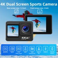 China Newest HD 4k Dual Screen Sport Action Camera Motorcycle Bike Helmet Riding Camera 30M Waterproof Sport Camera with WIFI for sale