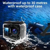 China Newest HD 4k Dual Screen Sport Action Camera Motorcycle Bike Helmet Riding Camera 30M Waterproof Sport Camera with WIFI for sale