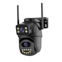 China Wholesale 4MP HD Dual Lens CCTV IP Camera PTZ Security Waterproof Outdoor WIFI Two-Way Audio Cloud Storage Human Detect Track for sale