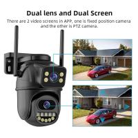 China Wholesale 4MP HD Dual Lens CCTV IP Camera PTZ Security Waterproof Outdoor WIFI Two-Way Audio Cloud Storage Human Detect Track for sale