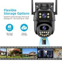 China Wholesale 4MP HD Dual Lens CCTV IP Camera PTZ Security Waterproof Outdoor WIFI Two-Way Audio Cloud Storage Human Detect Track for sale