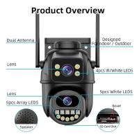 China Wholesale 4MP HD Dual Lens CCTV IP Camera PTZ Security Waterproof Outdoor WIFI Two-Way Audio Cloud Storage Human Detect Track for sale