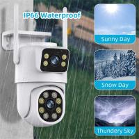 China Wholesale Price 4MP Dual Lens CCTV IP Camera  PTZ Security Waterproof Outdoor Camera With WIFI Human Detect and Track Function for sale