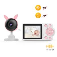 China Smart Baby Pet Monitor With Camera and Audio  2.8 Inch Screen 4X Zoom Sleep Surveillance IR Night Vision Two-Way Audio(Pink) for sale