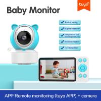 China Hot Sale HD 1080P Tuya Smart Baby Pet Monitor Wifi Night Vision Camera 5.0 IPS Screen 3X Zoom Motion&Cry&Temperature Detection for sale