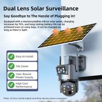 China 4G Dual Lens Security IP Camera HD 2K 2MP 10X Zoom Motion Detect Solar Powered PTZ CCTV Outdoor Waterproof Camera for sale
