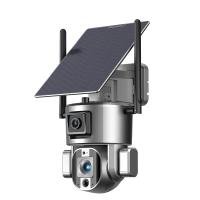 China 4K Dual Screen HD Solar Power Camera Wifi 10X Optical Zoom IP Camera PTZ CCTV Outdoor Camera with Night Vision for sale
