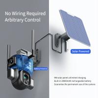 China 4K Dual Screen HD Solar Power Camera Wifi 10X Optical Zoom IP Camera PTZ CCTV Outdoor Camera with Night Vision for sale