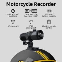 China Motorcycle Helmet Recorder, Motorcycle Video Camera, Front and Rear Dual Cameras 1080P/30fps, for Outdoor Riding Video Shooting for sale