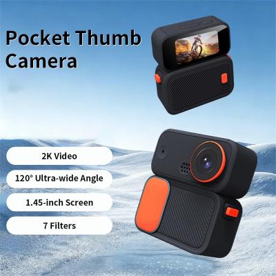 China Brand New 2K Video Mini Thumb Camera With 120° Ultra-wide Angle 1.45-inch Screen Pocket Camera Build-In 7 Filters for Vlogging for sale