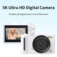 China Retro 5K Video Digital Camera With Optical Zoom Anti Shake 3 Inch Flip Screen Vlog CMOS Camera Support External Lens for Vlog for sale