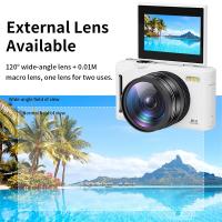 China Retro 5K Video Digital Camera With Optical Zoom Anti Shake 3 Inch Flip Screen Vlog CMOS Camera Support External Lens for Vlog for sale