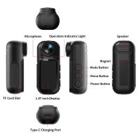 China Mini Thumb Magnetic Wearable 4K Video Camera with WIFI Connection Magnetic Base Body Camera for Daily Outdoor Sports Recording for sale