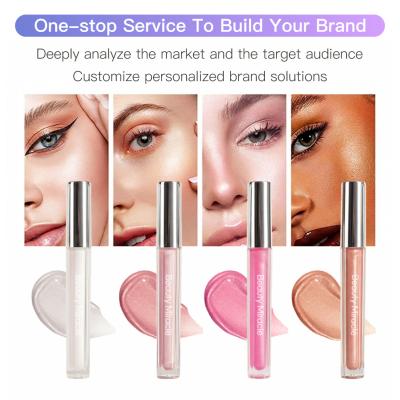 China Wholesale 4-color Long-lasting 3D Glossy Glitter Liquid Highlighter Pen Moisturizing and Light Liquid Bronze & Highlighter Pen for sale