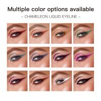 China Cosmetics Personal Label Glitter Eyeliner Tools Chameleon Eyeliner Liquid Pen Waterproof Cream Eyeliner Pen Party Stage Makeup for sale