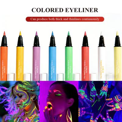China OEM Chameleon 8 Colors Matte Colored Smudge-proof Glitter Makeup Eyes Cosmetic Liquid Waterproof Colorful Neon Eyeliner Pen for sale