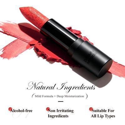 China OEM New Trendy Glossy  Red Lipstick with Matte Retro Engraved Pattern Design Long-lasting and Stain-resistant for sale