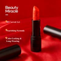 China OEM New Trendy Glossy  Red Lipstick with Matte Retro Engraved Pattern Design Long-lasting and Stain-resistant for sale
