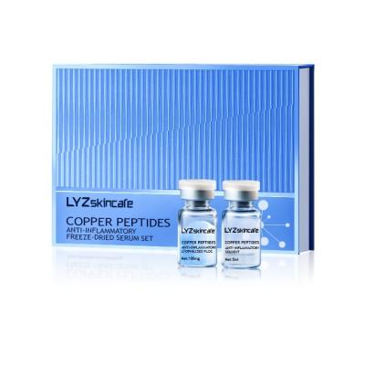 China Lyz Custom Anti-Aging Moisturizing Repair Freeze-Dried Set Hyaluronic Acid Infused Copper Peptides Serum for Face Home Spa Use for sale