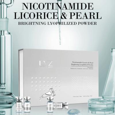 China LYZ Factory Wholesale Anti-Aging Firming Microneedle Ampoule Serum Freeze Dried Niacinamide Pearls Whitening Commercial for sale