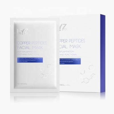 China OEM Factory Microneedling Care HA Blue Copper Peptide Skin Care Mask Hyaluronic Acid Facial Mask for Face Nose Repair Free for sale
