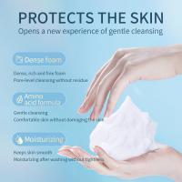 China Natural Organic Foaming Face Wash Stock Vitamin C Anti-Aging Milk Lotion Deep Cleansing Clear Skin Brightening Facial Cleanser for sale