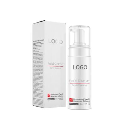 China OEM Factory Gentle Sensitive Skin Cleanser Home Use Facial Cleansing Mousse Recombinant Type III Humanized Collagen for sale