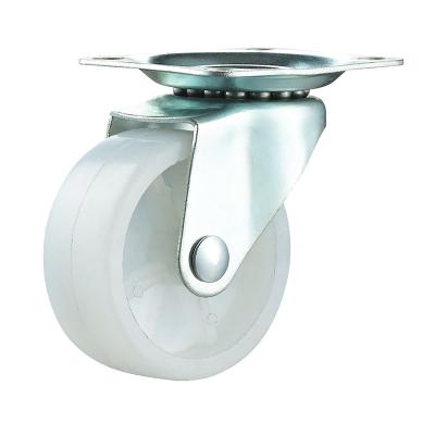 China White Swivel Small PP caster for light duty shelf,  2