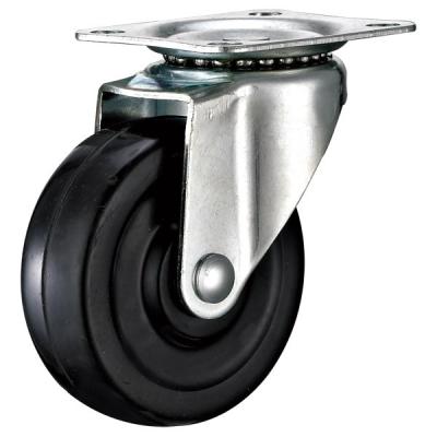 China Small Swivel black  rubber caster for light duty shelf,  2
