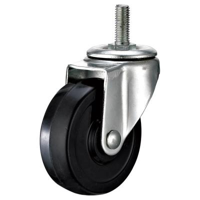 China Small Thread screw black  rubber caster 2