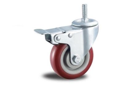 China Threaded Stem PVC Caster Brake for sale