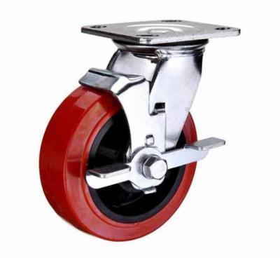 China Side Brake PU Caster (USA) for sale
