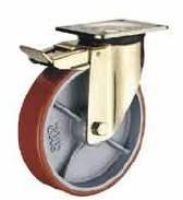 China Total Brake cast iron PU Caster (Europe) for sale