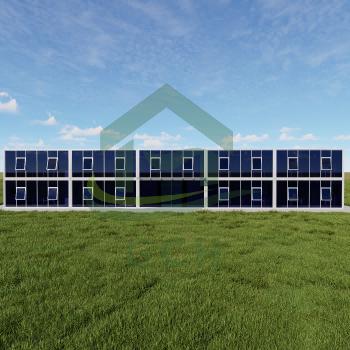 China 3x6m Detachable Container House Prefabricated Flat Pack Office 18m² with Glass Curtain Walls for sale
