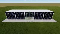 China 3x6m Detachable Container House Prefabricated Flat Pack Office 18m² with Glass Curtain Walls for sale