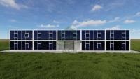 China 3x6m Detachable Container House Prefabricated Flat Pack Office 18m² with Glass Curtain Walls for sale