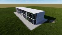 China 3x6m Detachable Container House Prefabricated Flat Pack Office 18m² with Glass Curtain Walls for sale