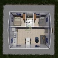 China 6x6m Prefab Container House 2 Bedroom Modular Home with Galvanized Steel Frame 36m² for sale
