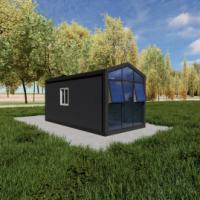 China Modern A Shape Detachable Container House 18m2 Panoramic Glass Walls Luxury Interior for sale
