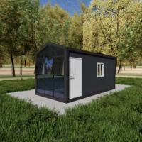 China Modern A Shape Detachable Container House 18m2 Panoramic Glass Walls Luxury Interior for sale
